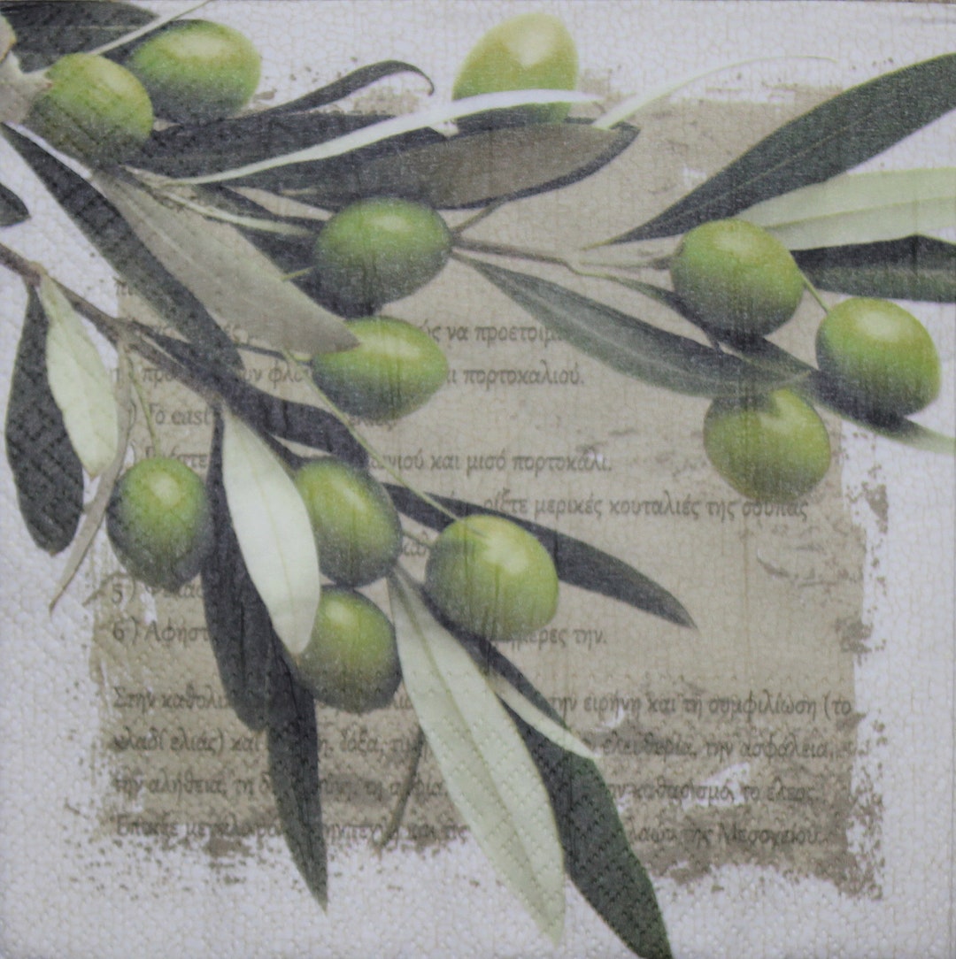 4 Paper Napkins,paper Napkins for Decoupage,paper Napkins With Green ...