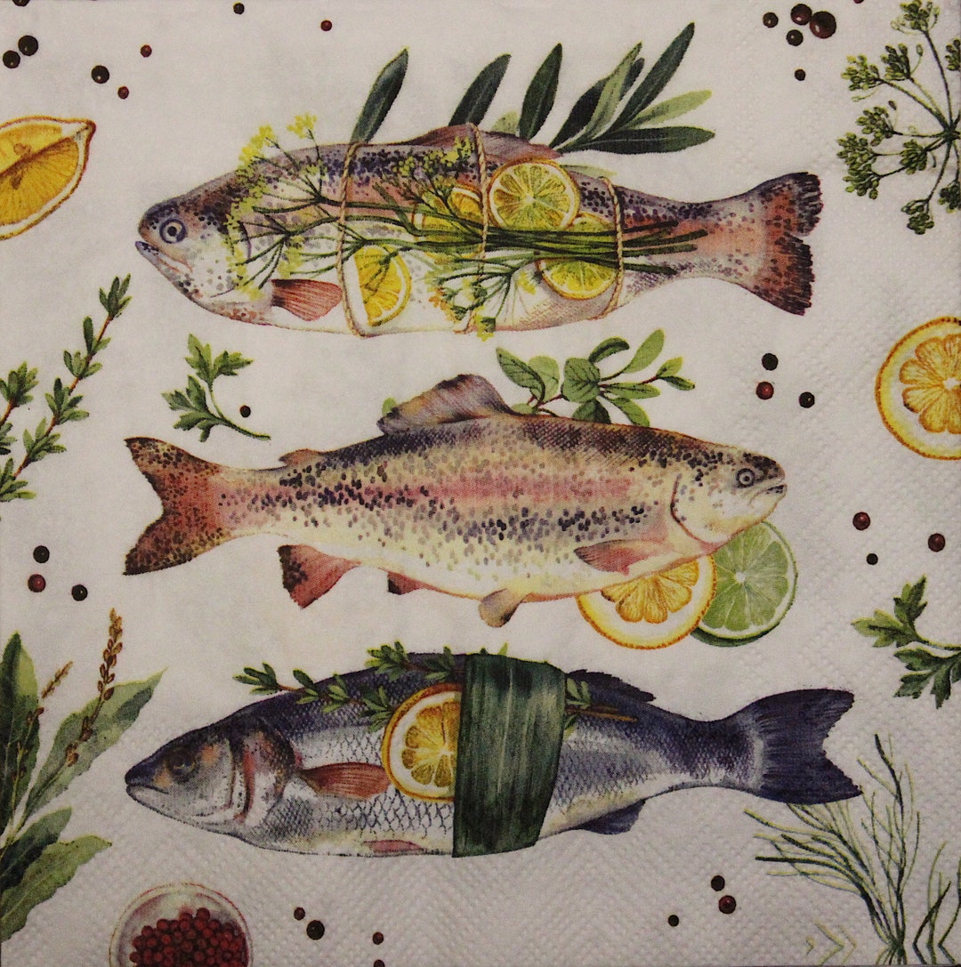 4 Paper Napkins,paper Napkins for Decoupage,napkins With Different Sea ...