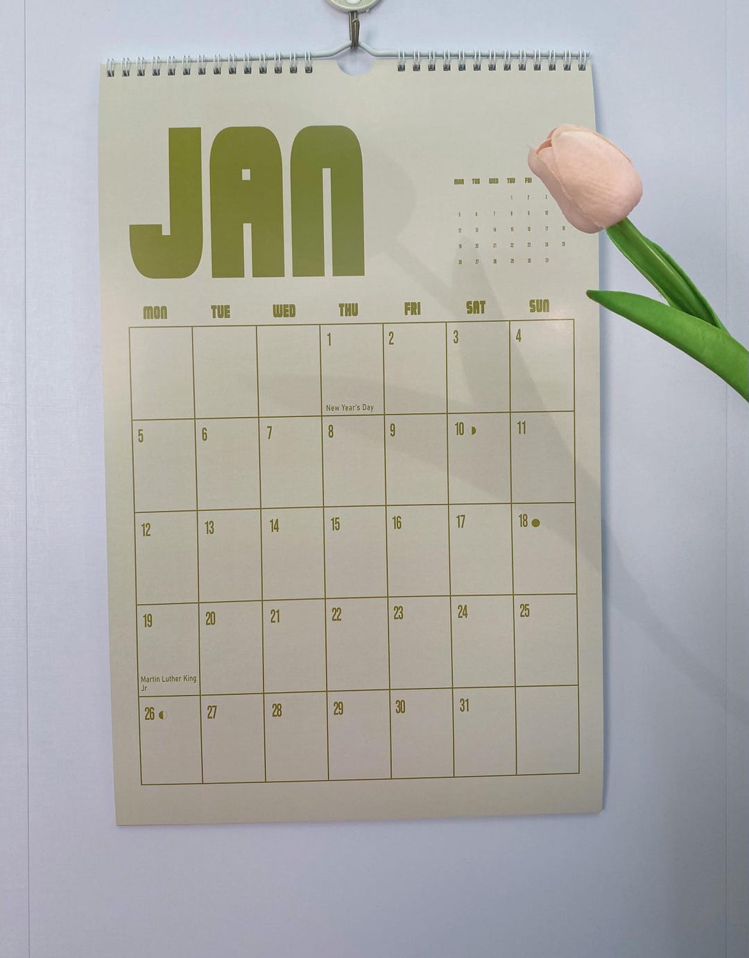 Retro Minimal 2026 Monthly Wall Calendar, 2026 Wall Calendar Office ...