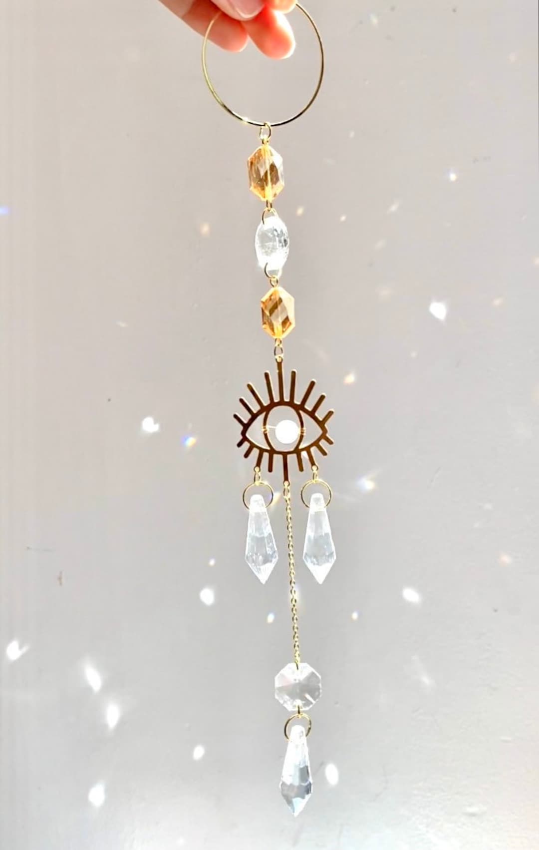 Protection Crystal, Evil Eye Charm, Crystal Sun Catcher, Prism Sun ...
