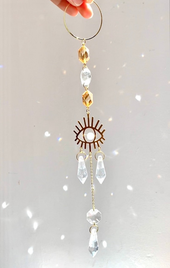 Protection Crystal Evil Eye Charm Crystal Sun Catcher Prism - Etsy