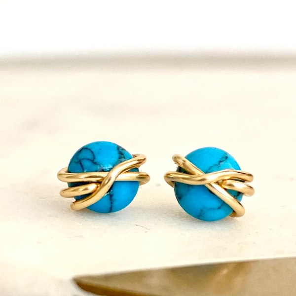 Turquoise Studs - Etsy