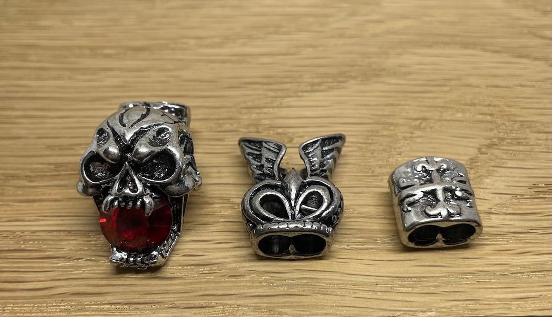 Three Piece Skull Fastener for Leather Cord 5mm - Etsy