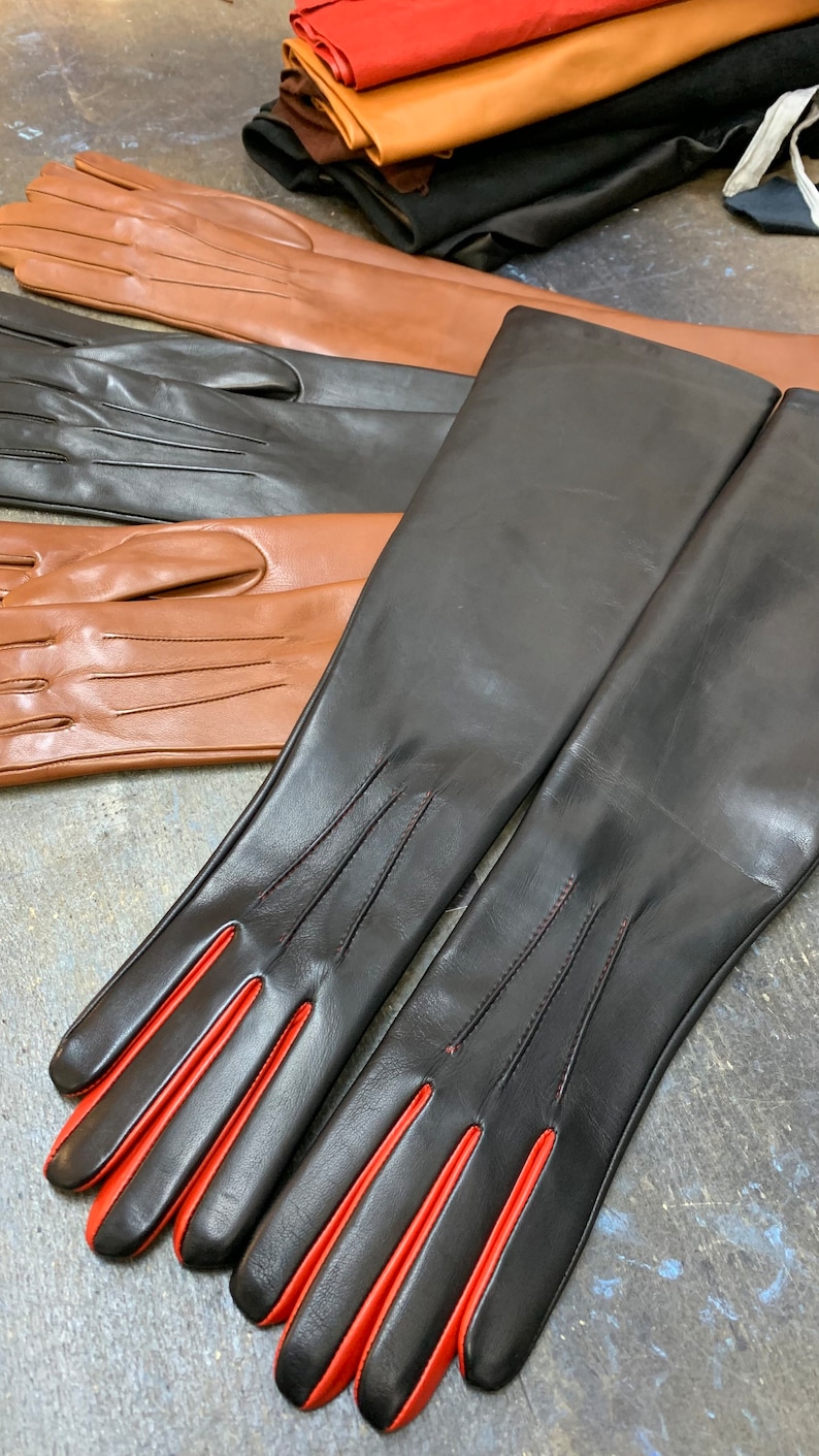 Opera Long Leather Gloves / Bespoke Opera Gloves / Leather - Etsy