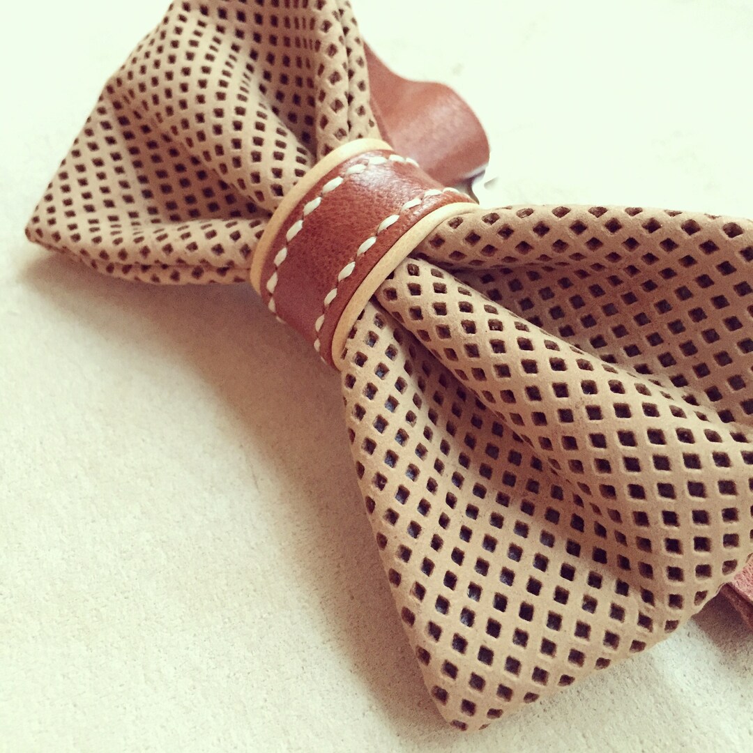 Men's Leather Bow Tie/ Cream Color Bow Ties/ Suit Accessory/ Formal ...