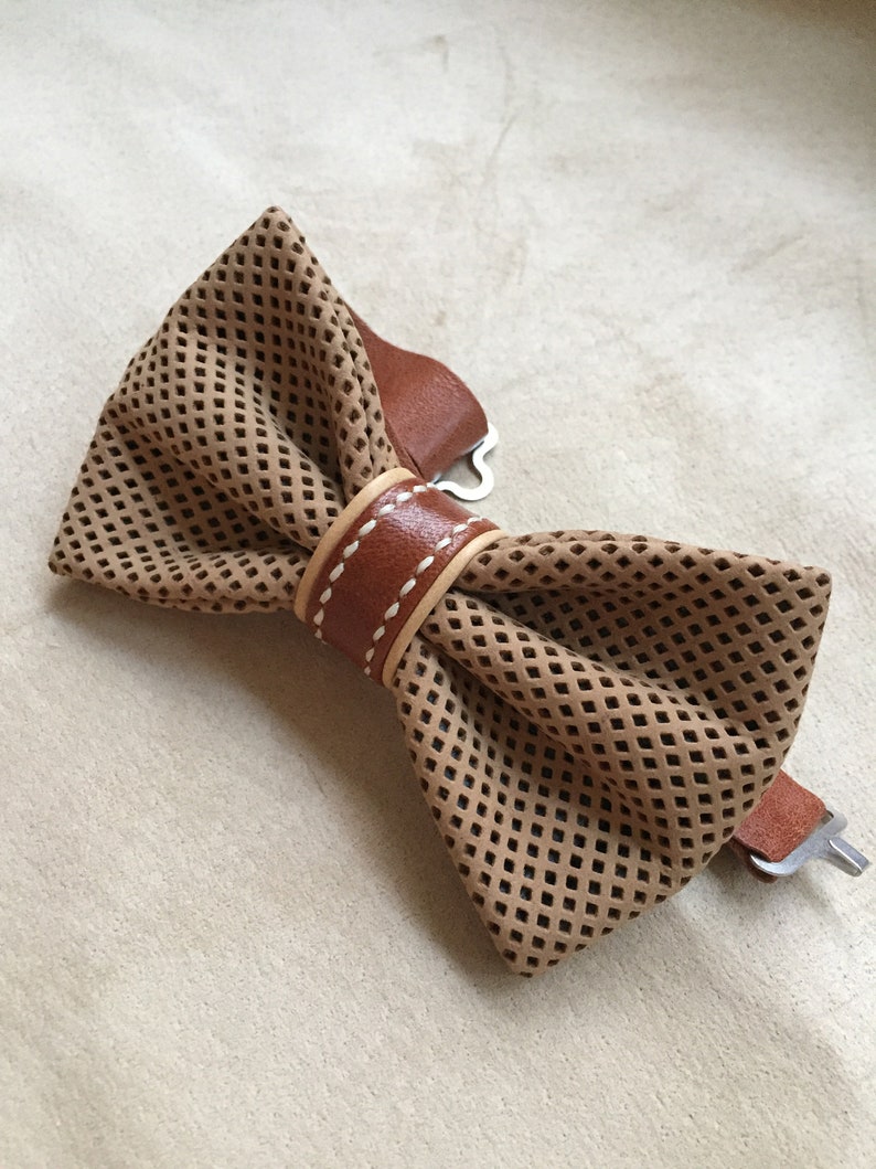 Men's Leather Bow Tie/ Cream Color Bow Ties/ Suit - Etsy