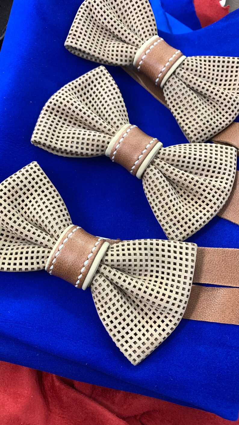 Men's Leather Bow Tie/ Cream Color Bow Ties/ Suit - Etsy