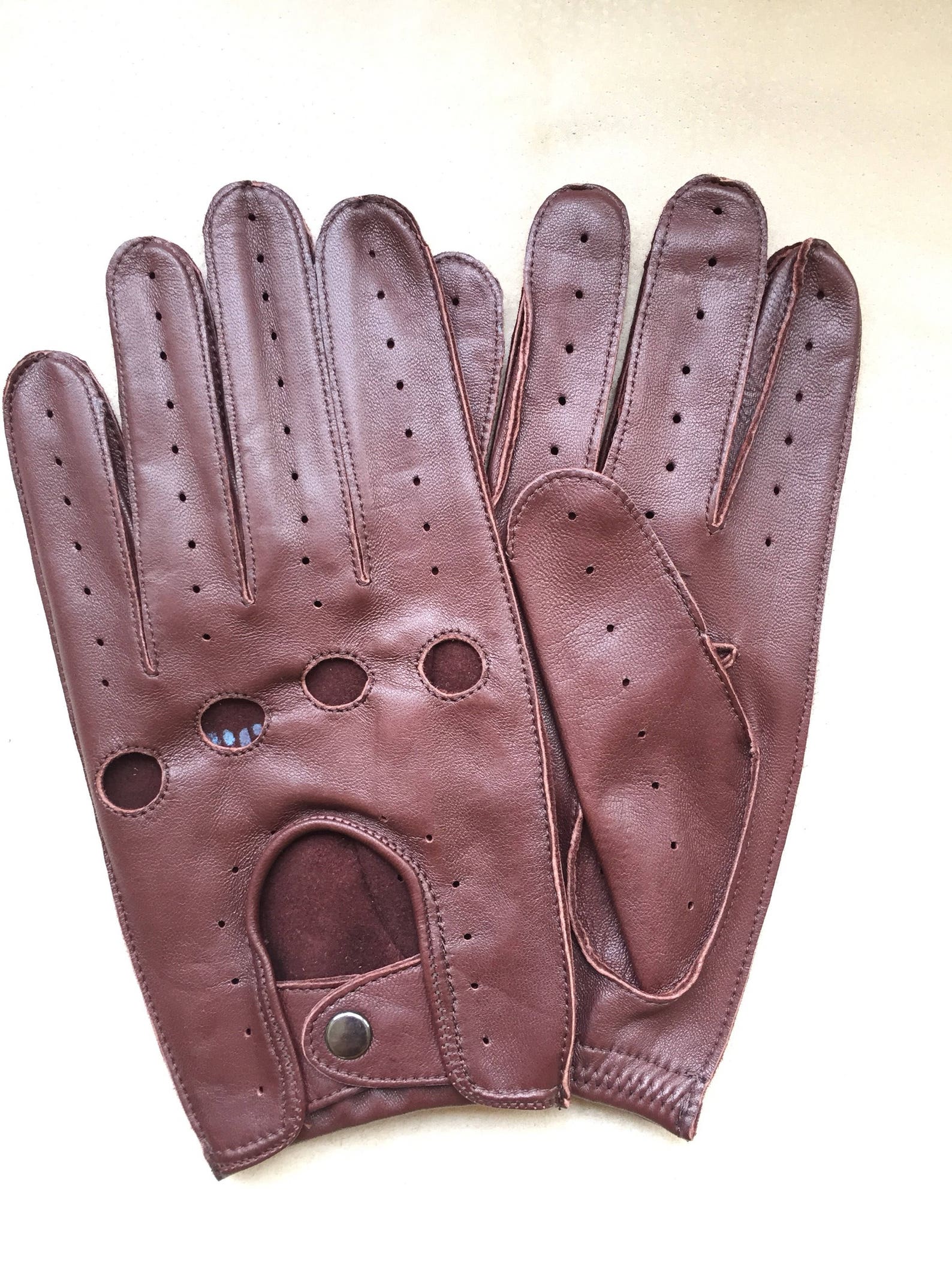 Mens Driving Gloves,italian Nappa Leather, Colour Brown, Gloves ...