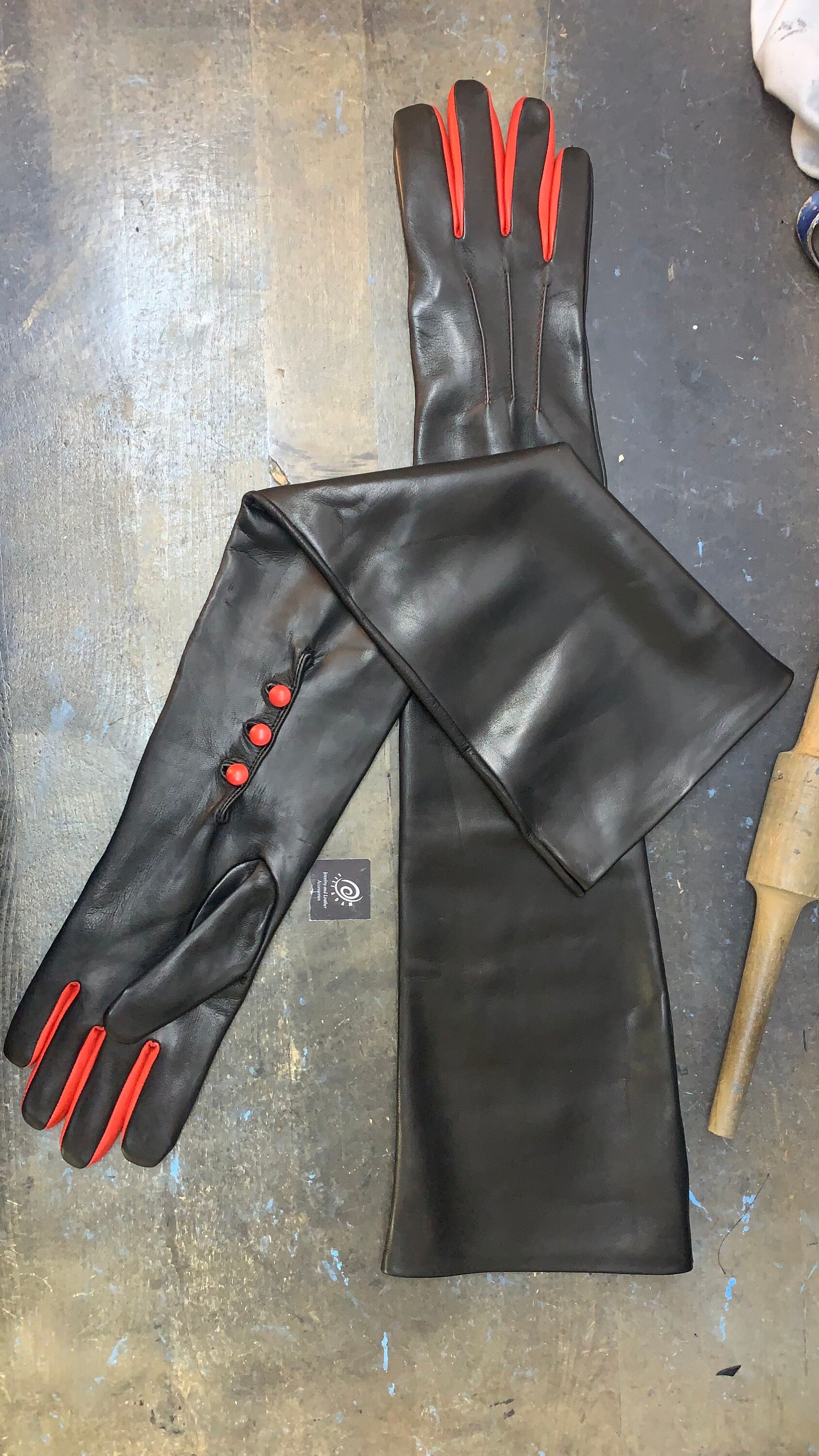 Long Leather Gloves / Bespoke Opera Gloves / Leather Gloves / Gloves for Her / Ladies Extra-long ...