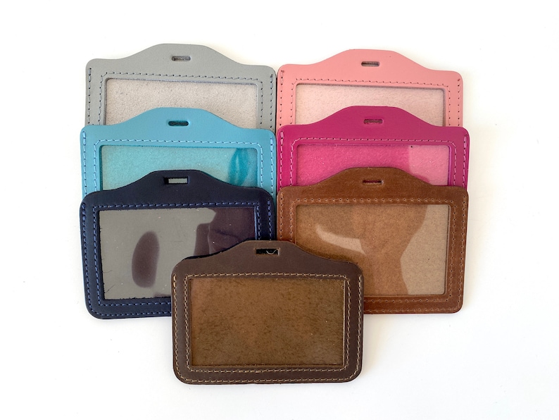 Horizontal Id Holder. Badge Holder. Leather Id Badge Holder. Name Card ...