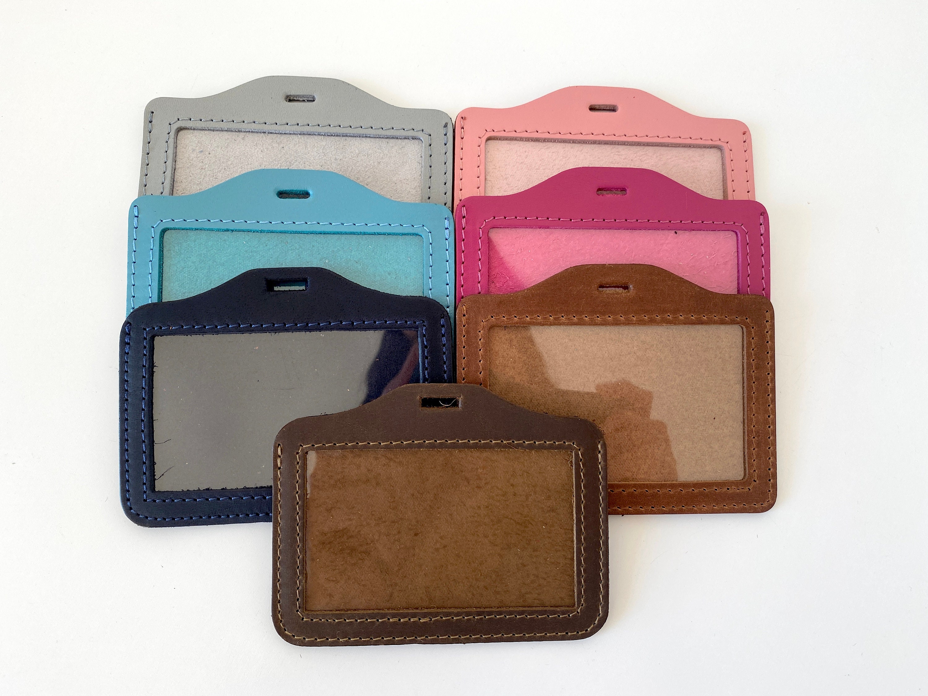 Horizontal Id Holder. Badge Holder. Leather Id Badge Holder. Name Card ...