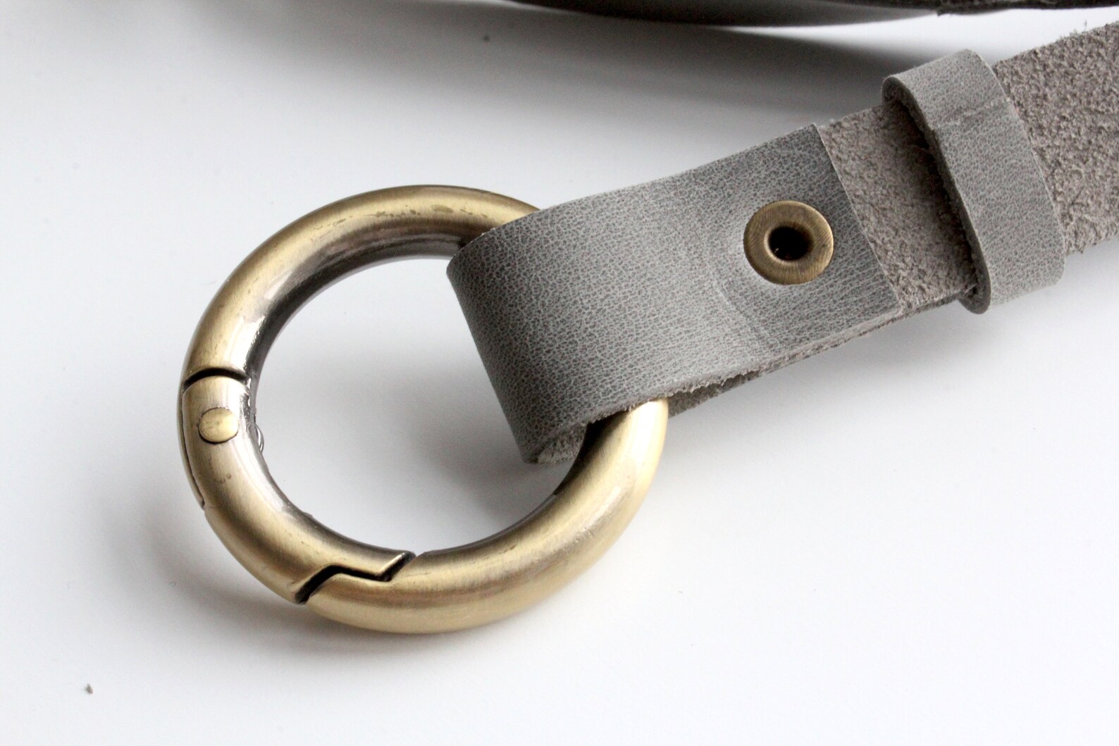 Leather Neck Strap, Neck Lanyard, Leather Lanyard. Grey Leather Lanyard ...