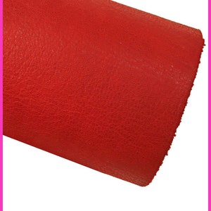 Red SPORTY Leather Hide, Semi Glossy Calfskin With Shades, Vintage ...