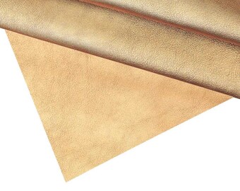 GOLD Metallic Sheepskin, Pebble Grain Golden Lambskin Bright Soft Skin ...
