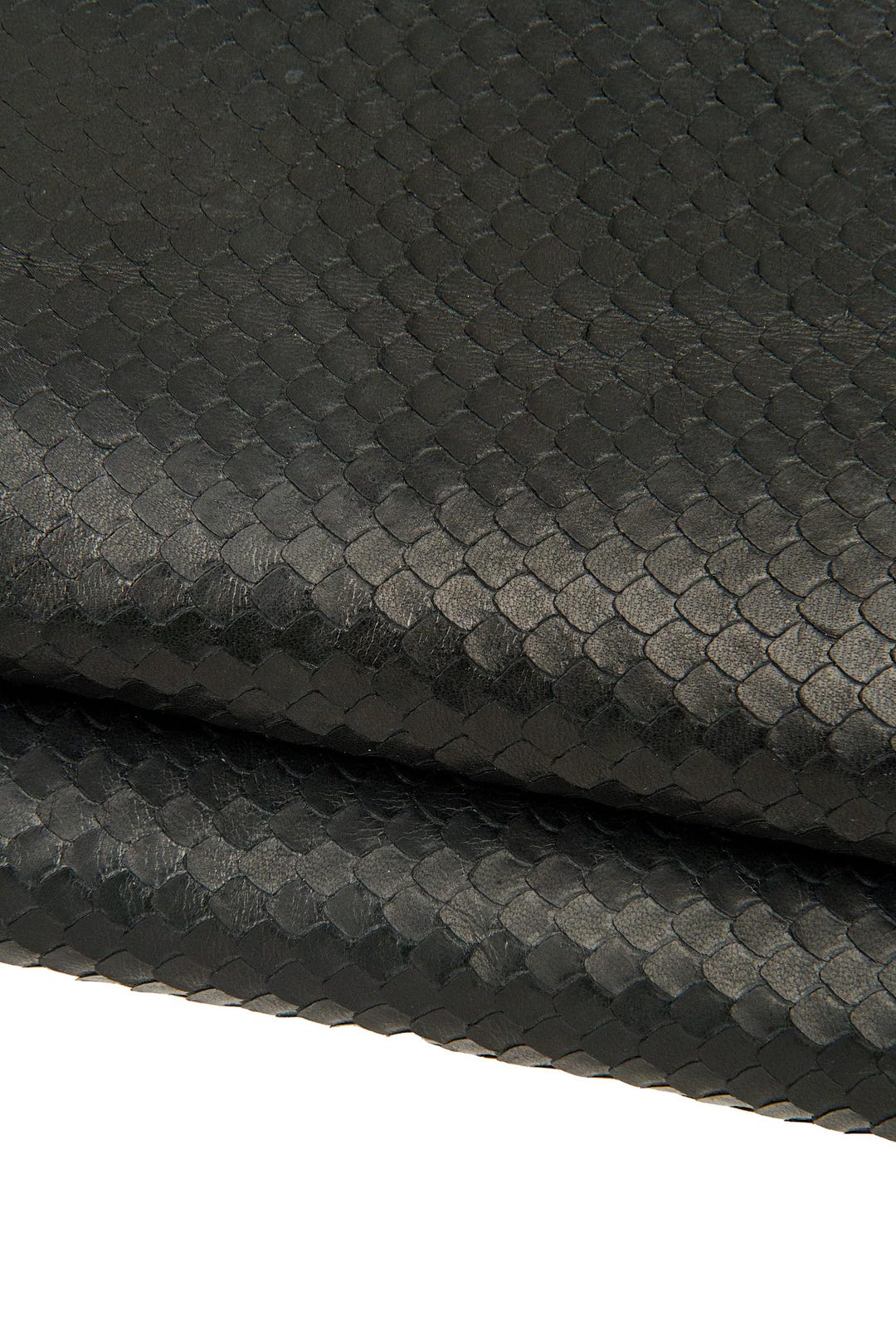 Black CARVED PYTHON Leather Skin, Vegetable Tanned Reptile - Snake ...