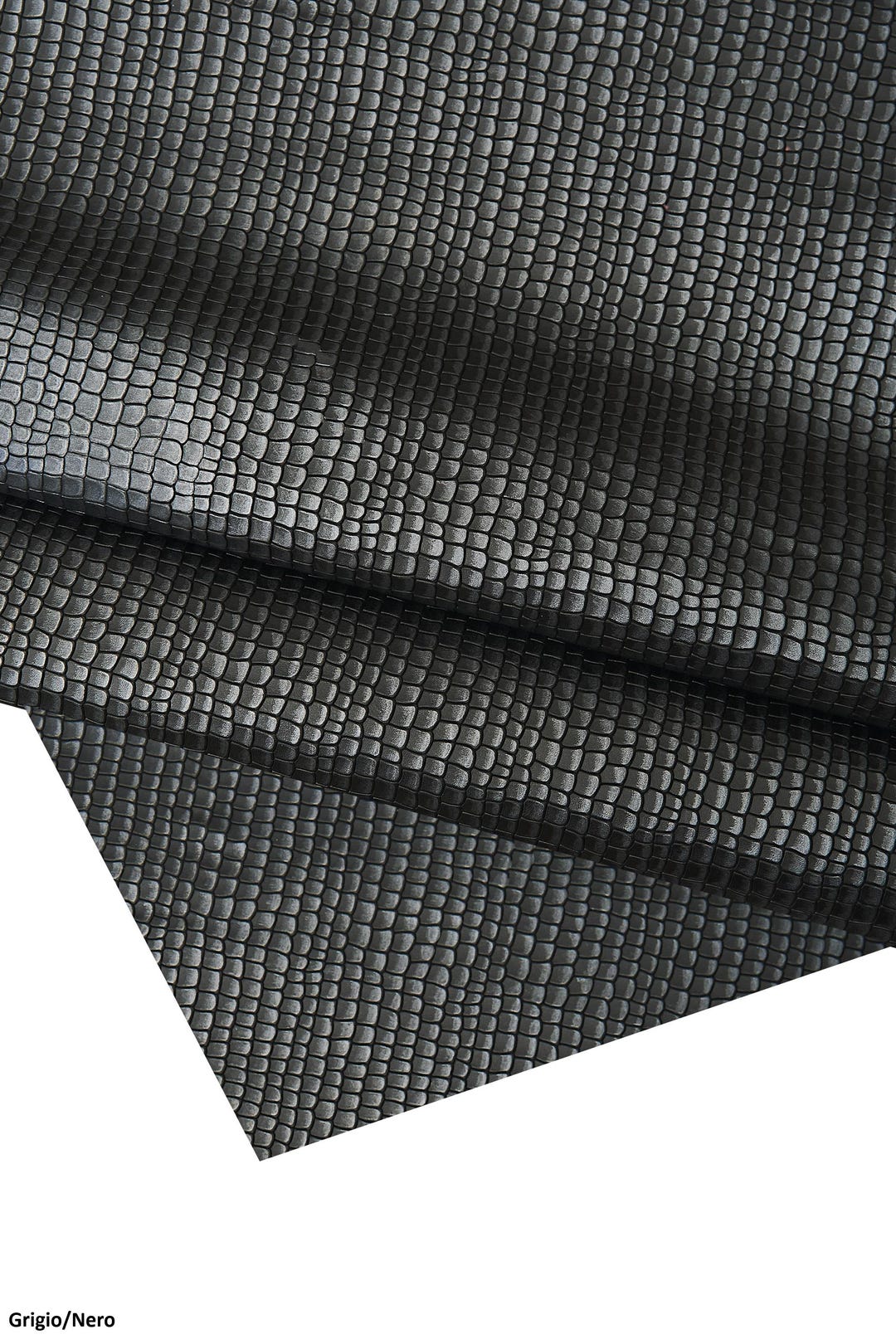 Crocodile Embossed Leather Hide, Grey/black and Red/black Glossy ...