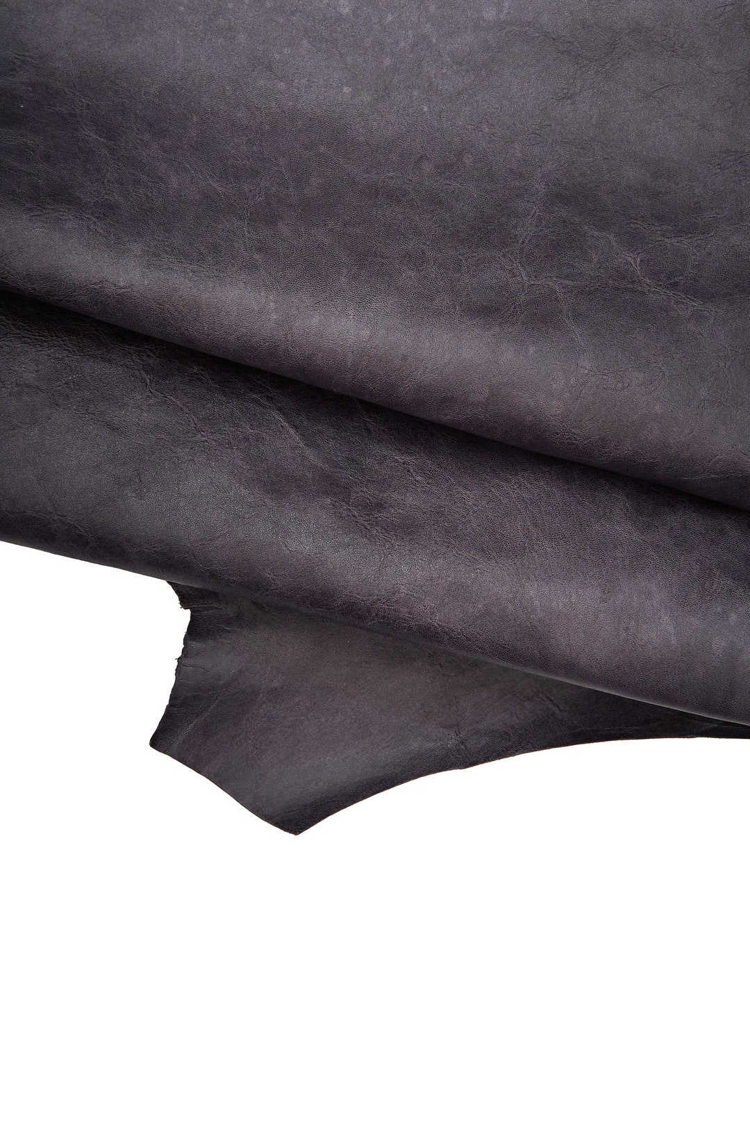 Vintage Dark Gray Goatskin Leather Hide, Soft Smooth Leather Skin for ...