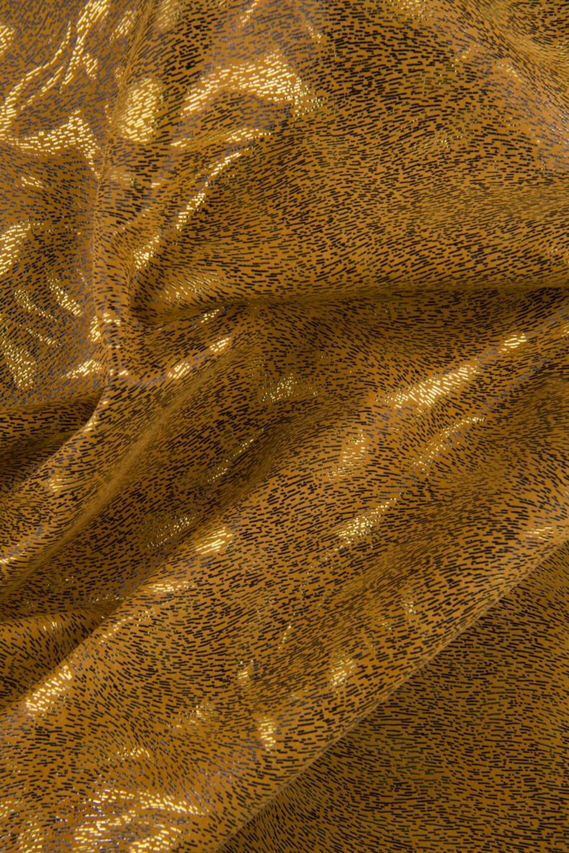 Tan ANIMAL Print Leather Hide, Metallic Suede Goatskin, Bright Soft ...