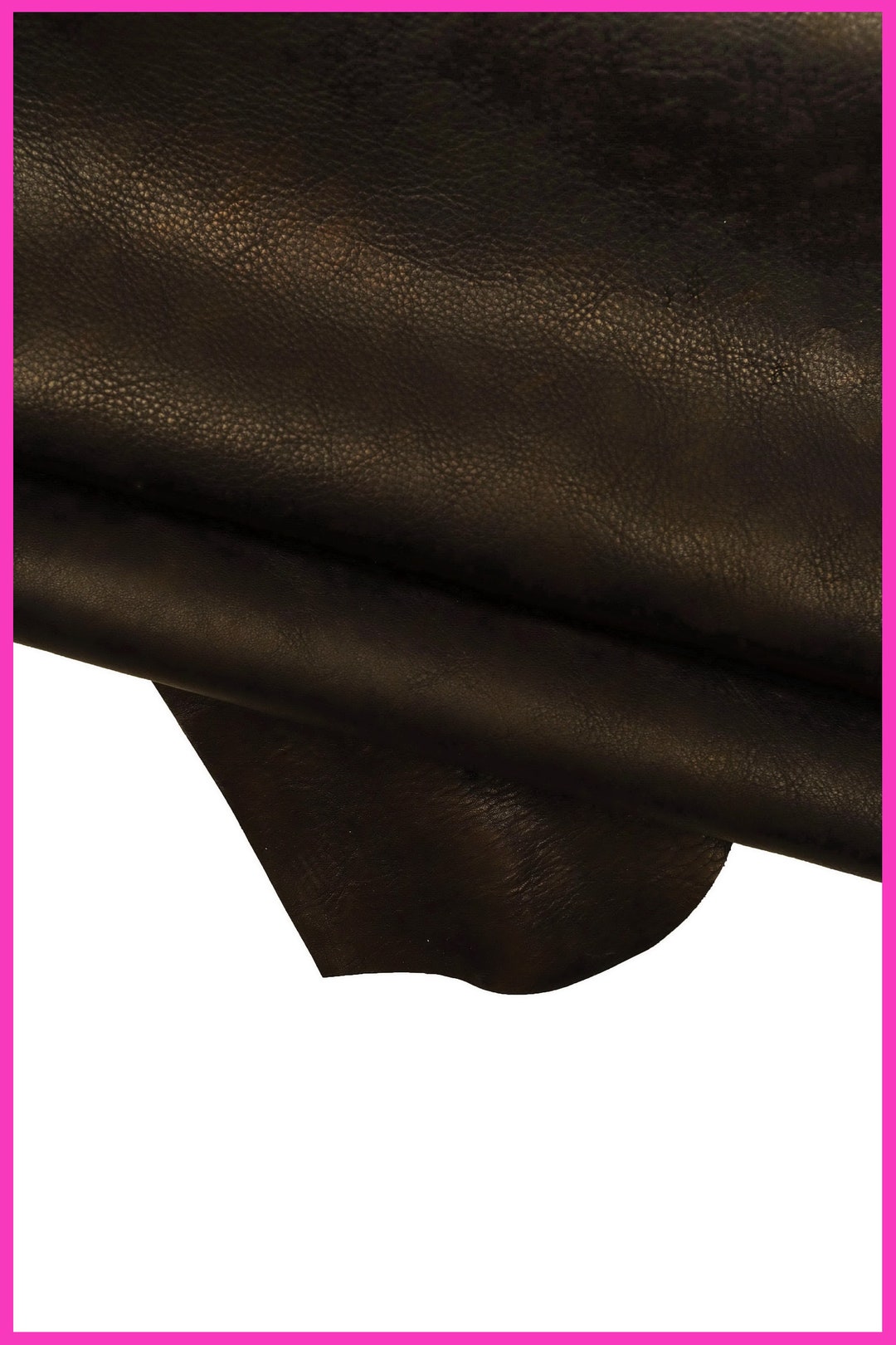VEGETABLE Tanned Leather Skin, Black Lambskin With Brown Shades ...