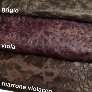 Rustic Goatskin Leather Skins, Brown/purple/grey Distressed Aged ...