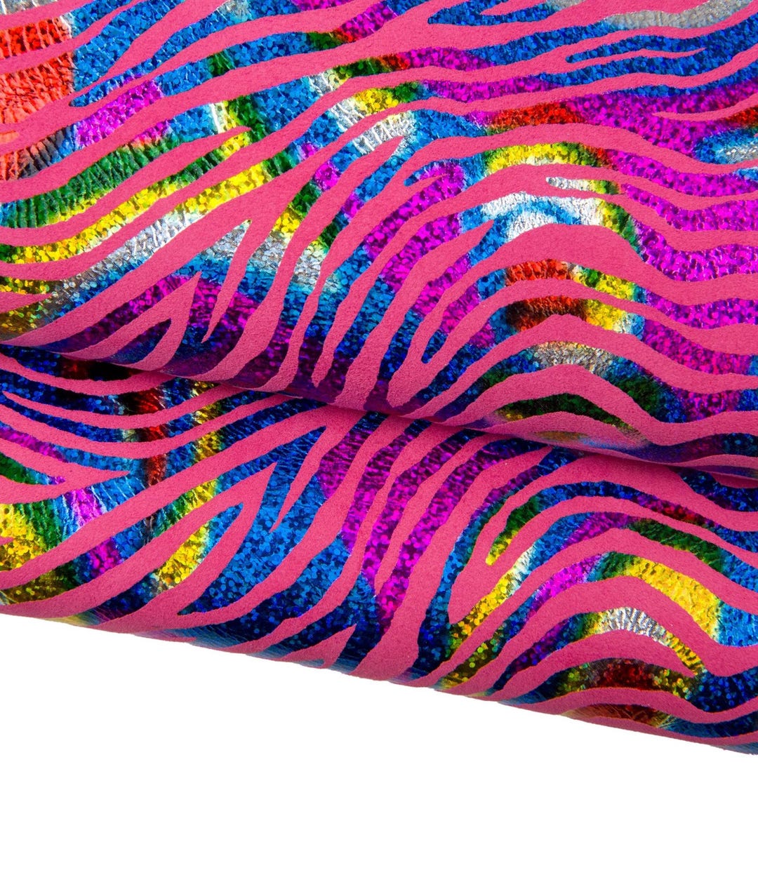 IRIDESCENT Multicolor ZEBRA Printed Leather Skin, Colorful Metallic ...