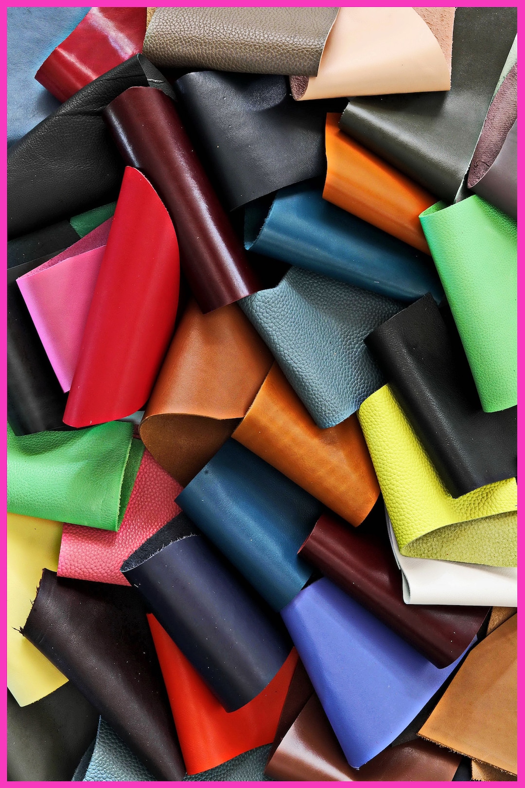 SMOOTH Solid Color Leather SCRAPS Bag, Different Tones and Finishings ...