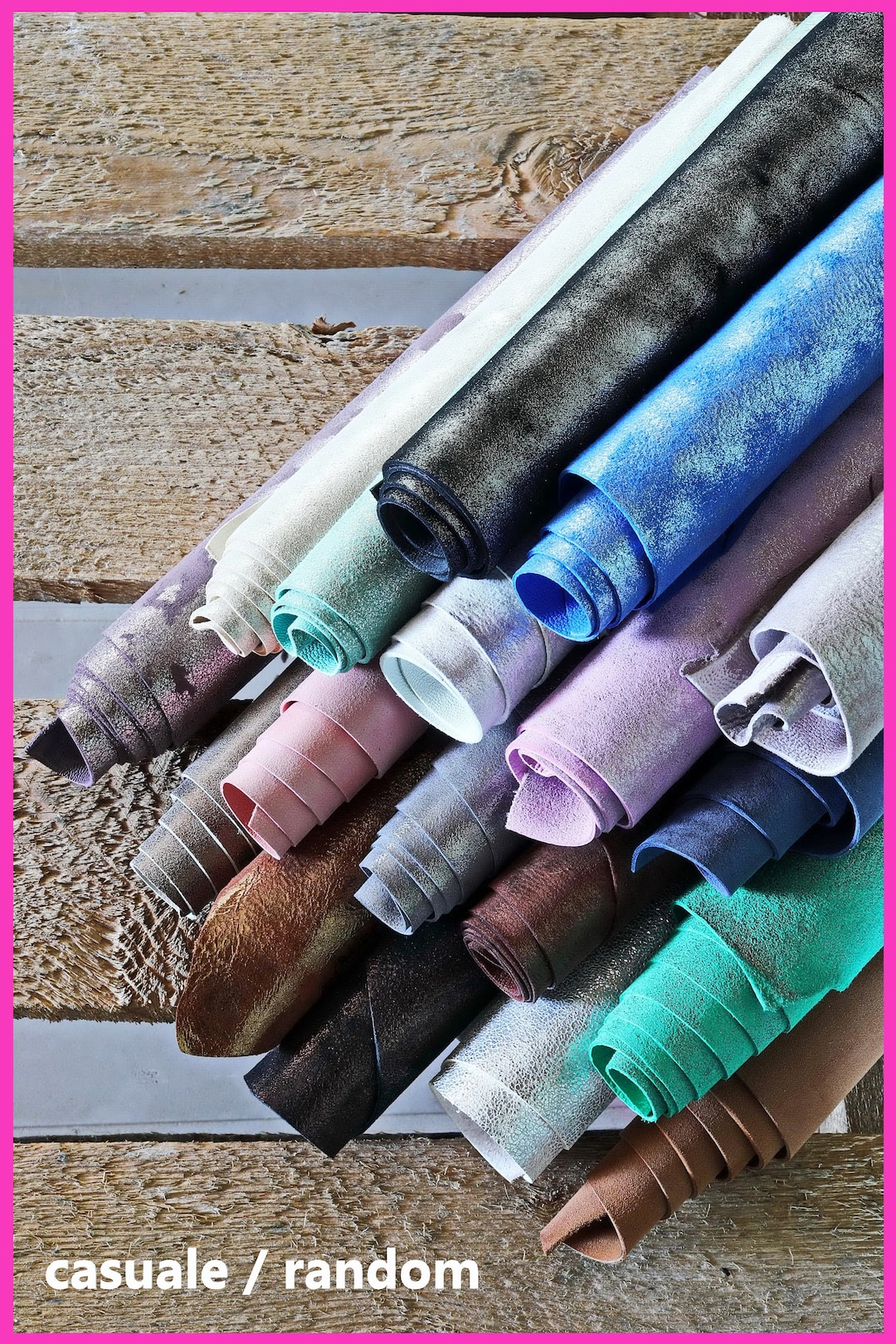 Leather Scraps , SUEDE Foil Effect, Metallic Suede Leather Pcs, Colors ...