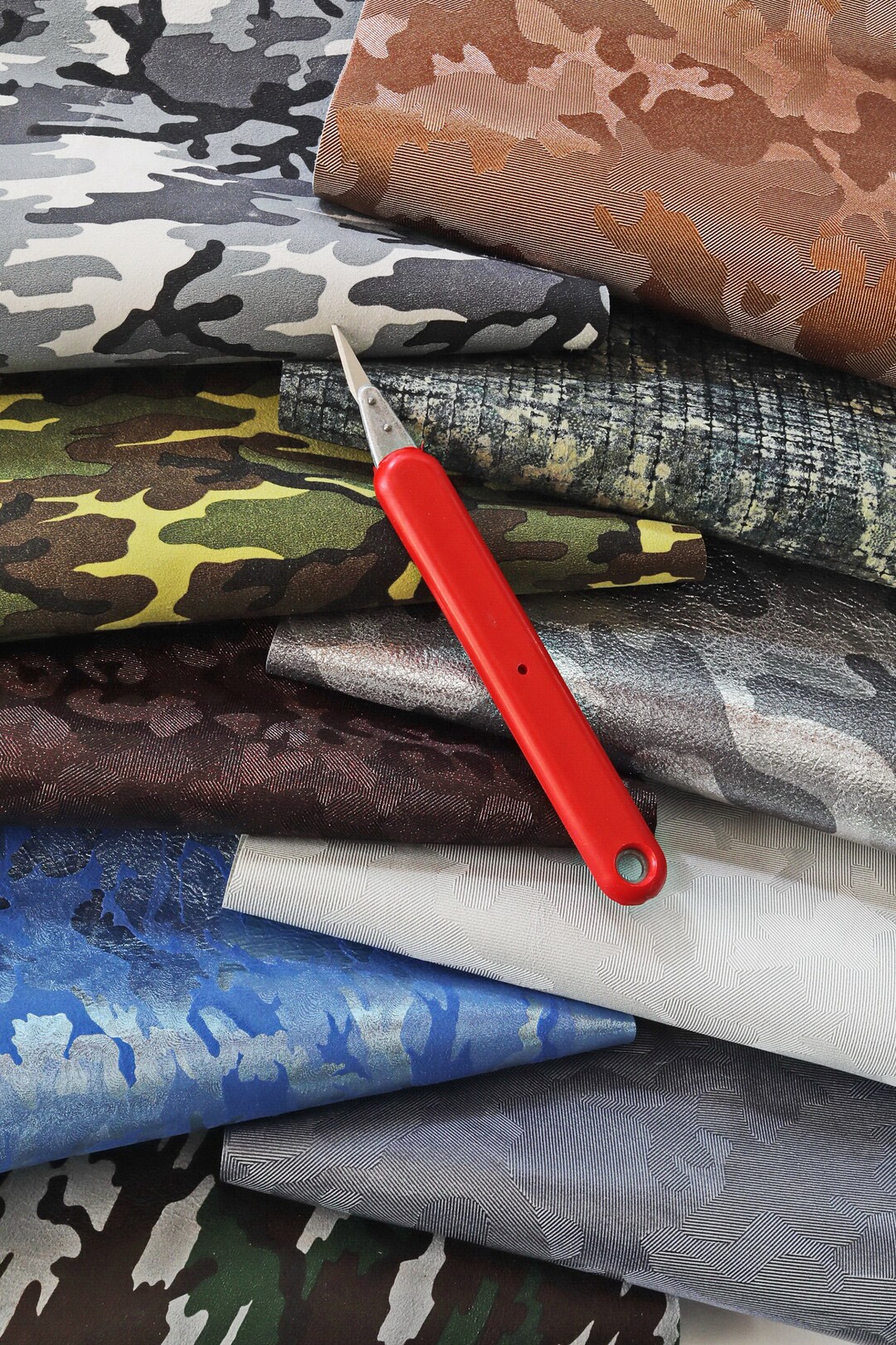 Leather Scraps CAMO Military Pattern, Random Camouflage Leather Pieces ...