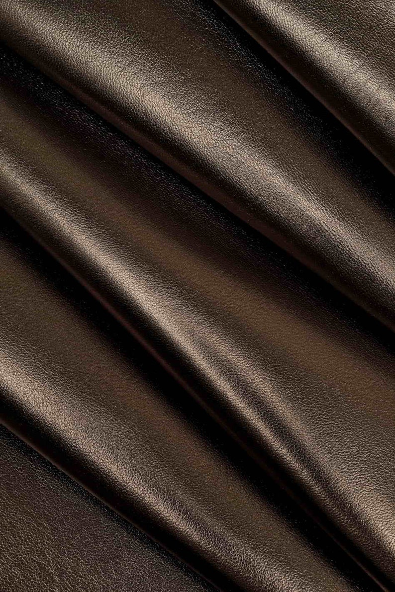 GUNMETAL Leather Skin, Smooth SPARKLE Goatskin, Soft Grey Metallic Hide ...