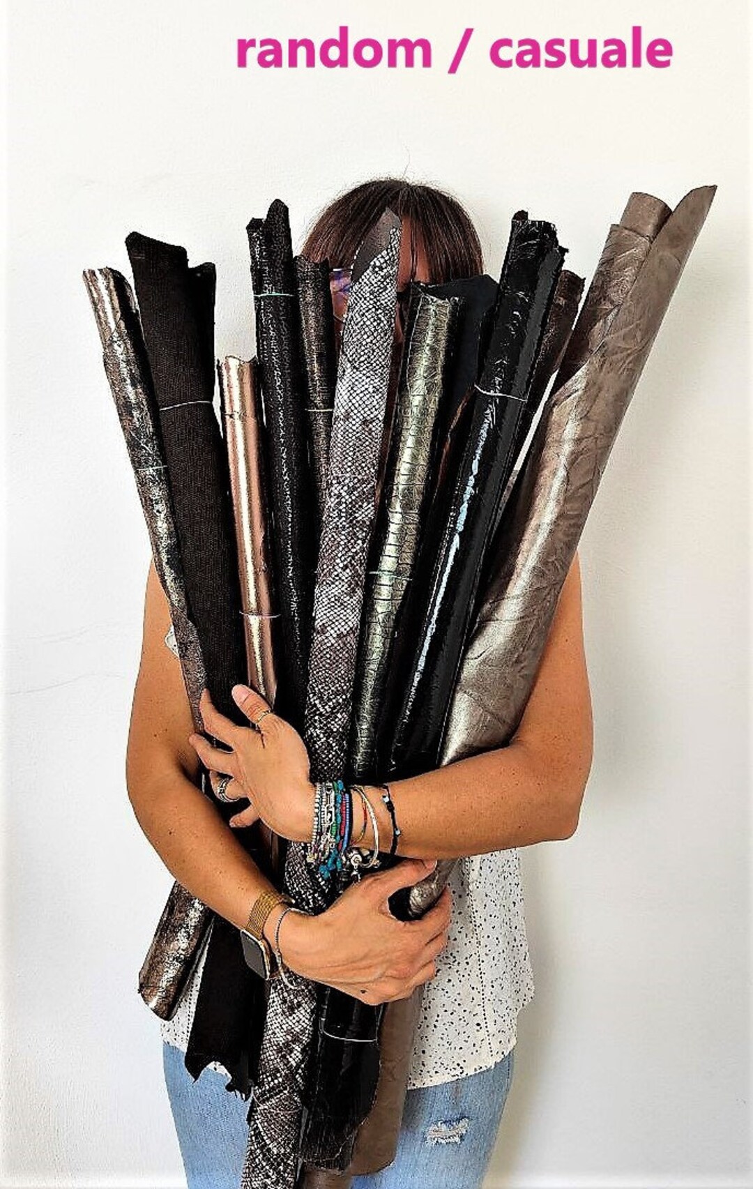 Full Leather Skins DARK BROWN and GUNMETAL Random Assortment, Mix of ...