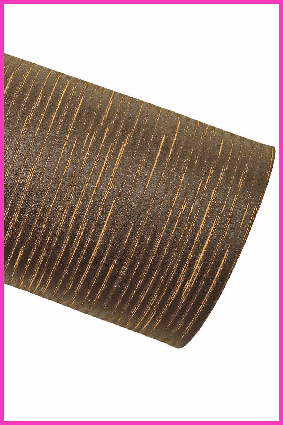 Brown VINTAGE Leather Hide, Laser Print Striped Cowhide, Semi Glossy ...
