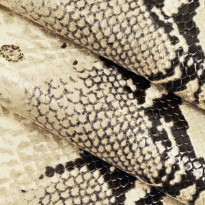 Beige Blacksnakeskin Hides Realistic SNAKE, Python Leather Skins ...