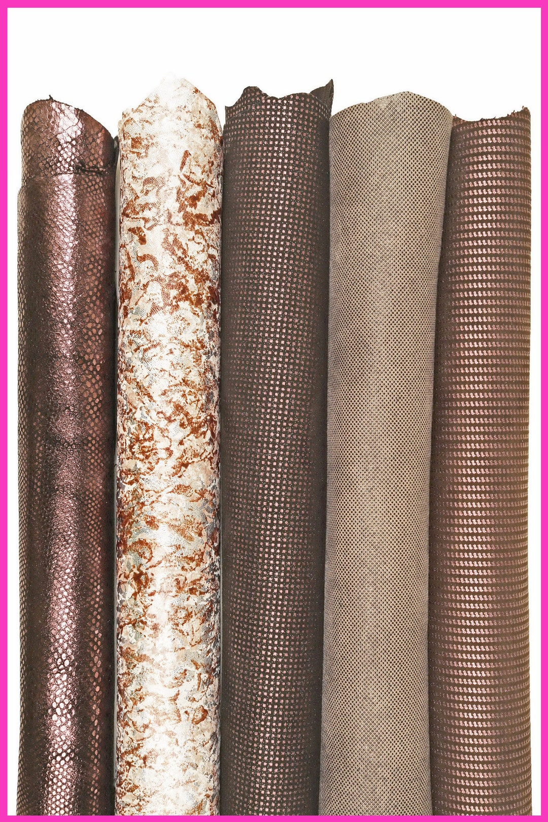Copper METALLIC Leather Hide Bronze Textured Embossed Skin, Laminated ...