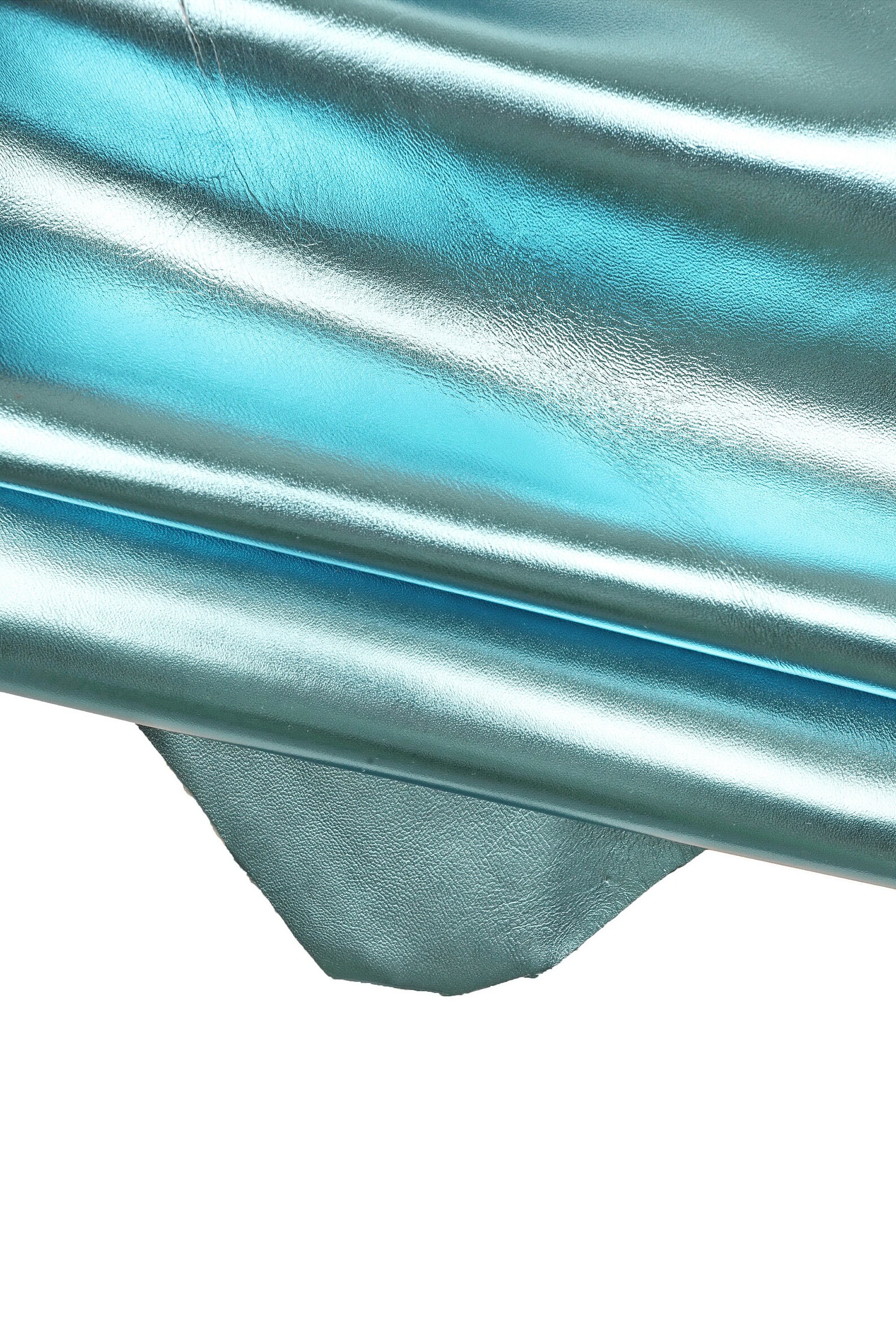 Light BLUE Metallic Leather Skin, Sky Blue Smooth Goatskin, Glossy Soft ...