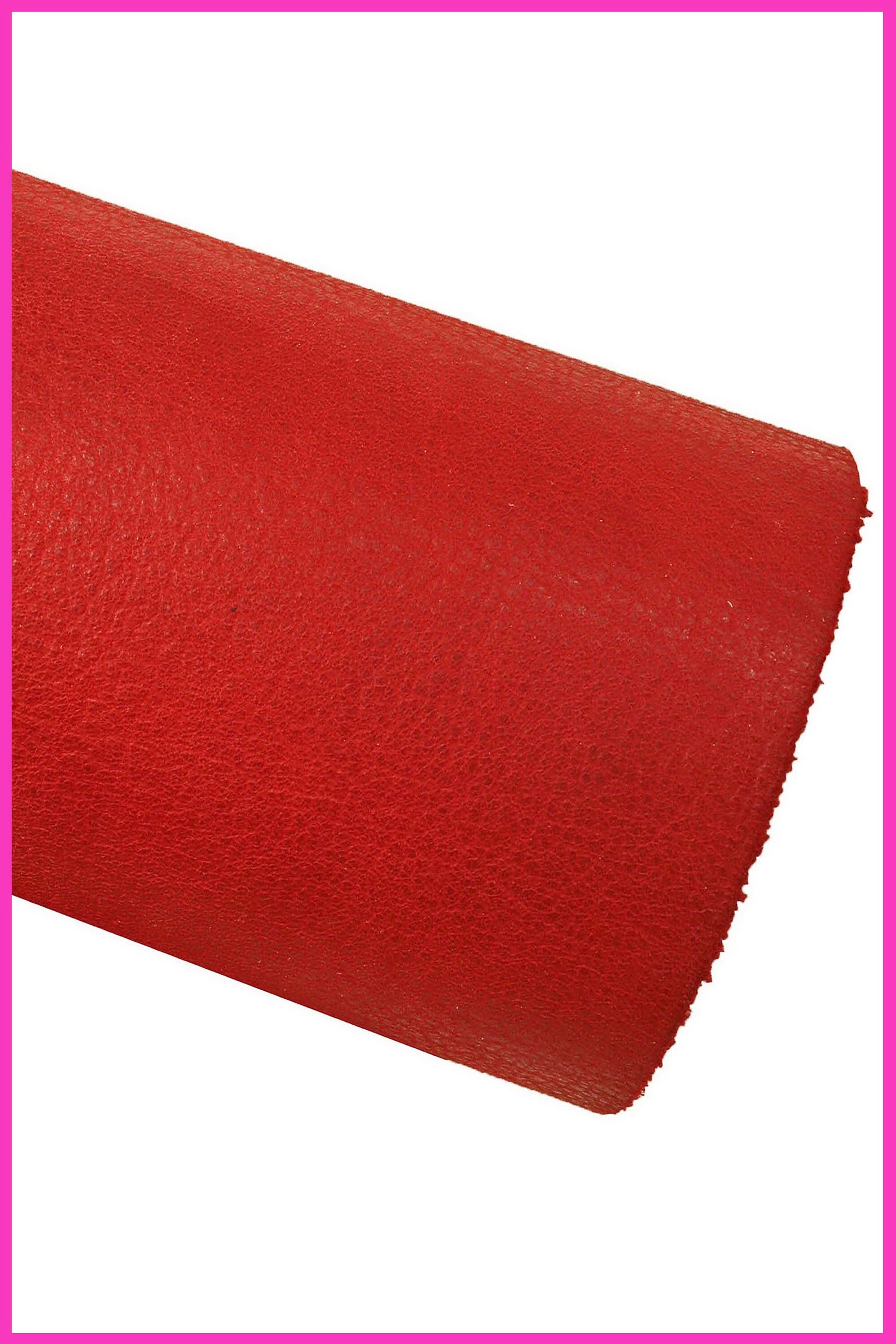 Red SPORTY Leather Hide, Semi Glossy Calfskin With Shades, Vintage ...