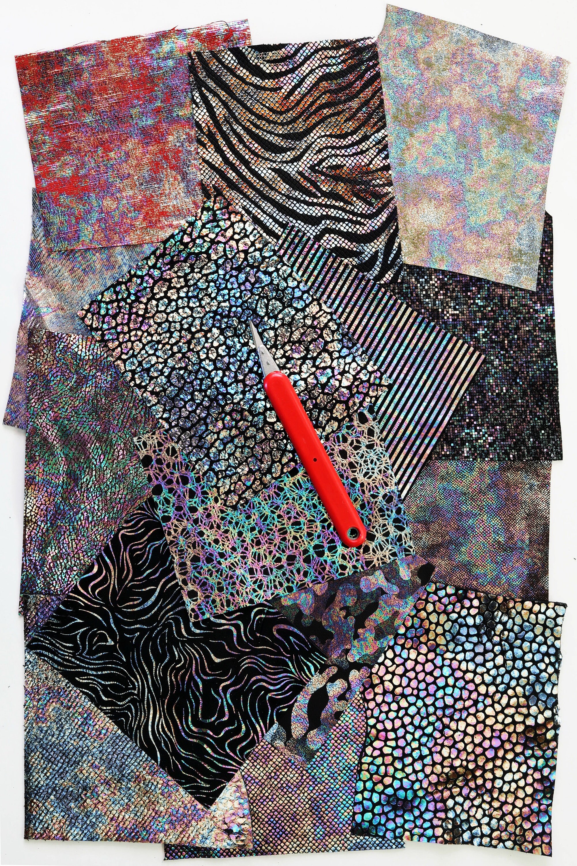 HOLOGRAPHIC SCRAPS Bag, Mix Colourful, Random Selection, Oleographic ...