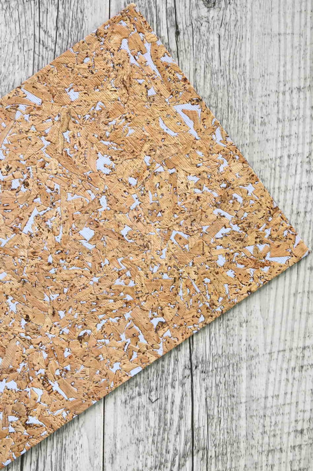 Light Blue Texture on CORK Sheets, Natural Fabric Pieces - Pre-cut ...