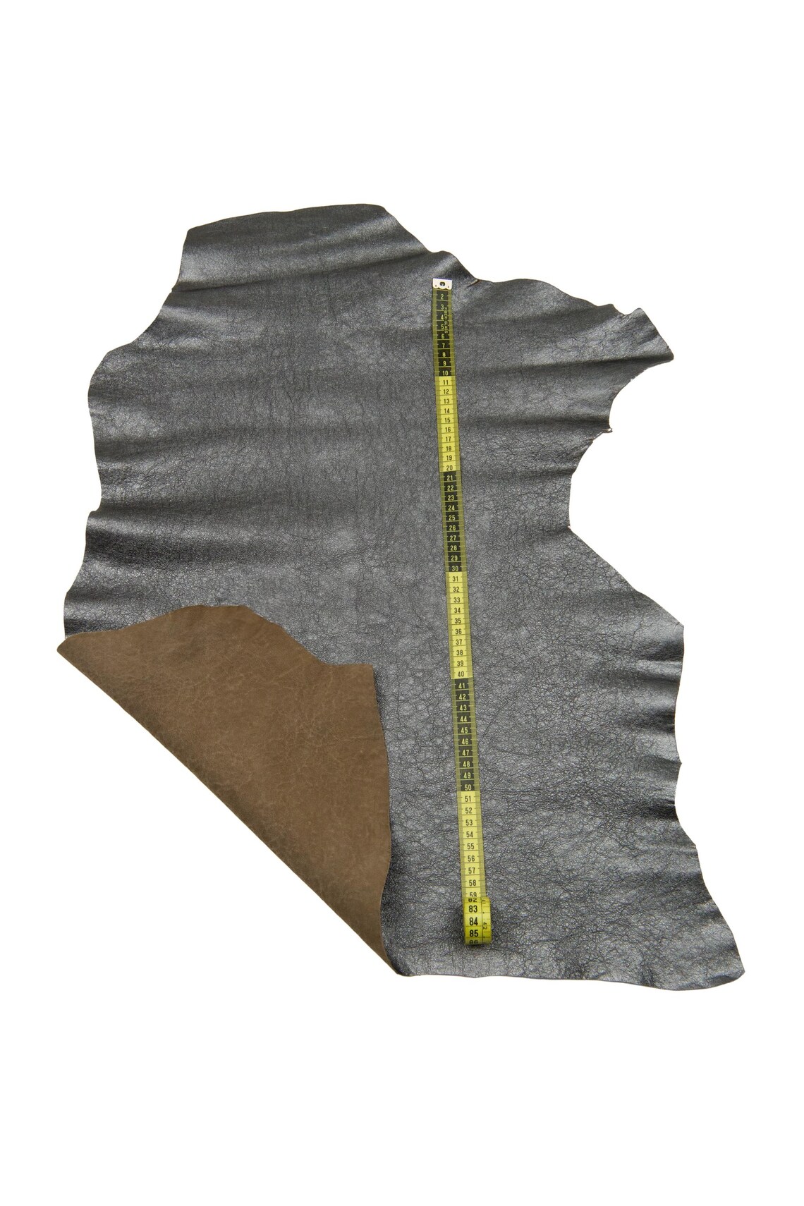Steel METALLIC Leather Skin, Washed WRINKLED Goatskin, Super Soft Hide ...