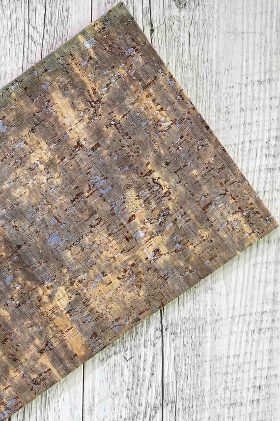 Blue Metallic Texture on CORK Sheets Natural Fabric Pieces - Etsy