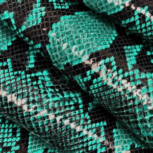 GREEN BLUE Snakeskin Leather Hides Realistic Reptile Print Skin Python ...