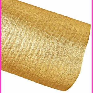GOLD Metallic Sheepskin, Pebble Grain Golden Lambskin Bright Soft Skin ...