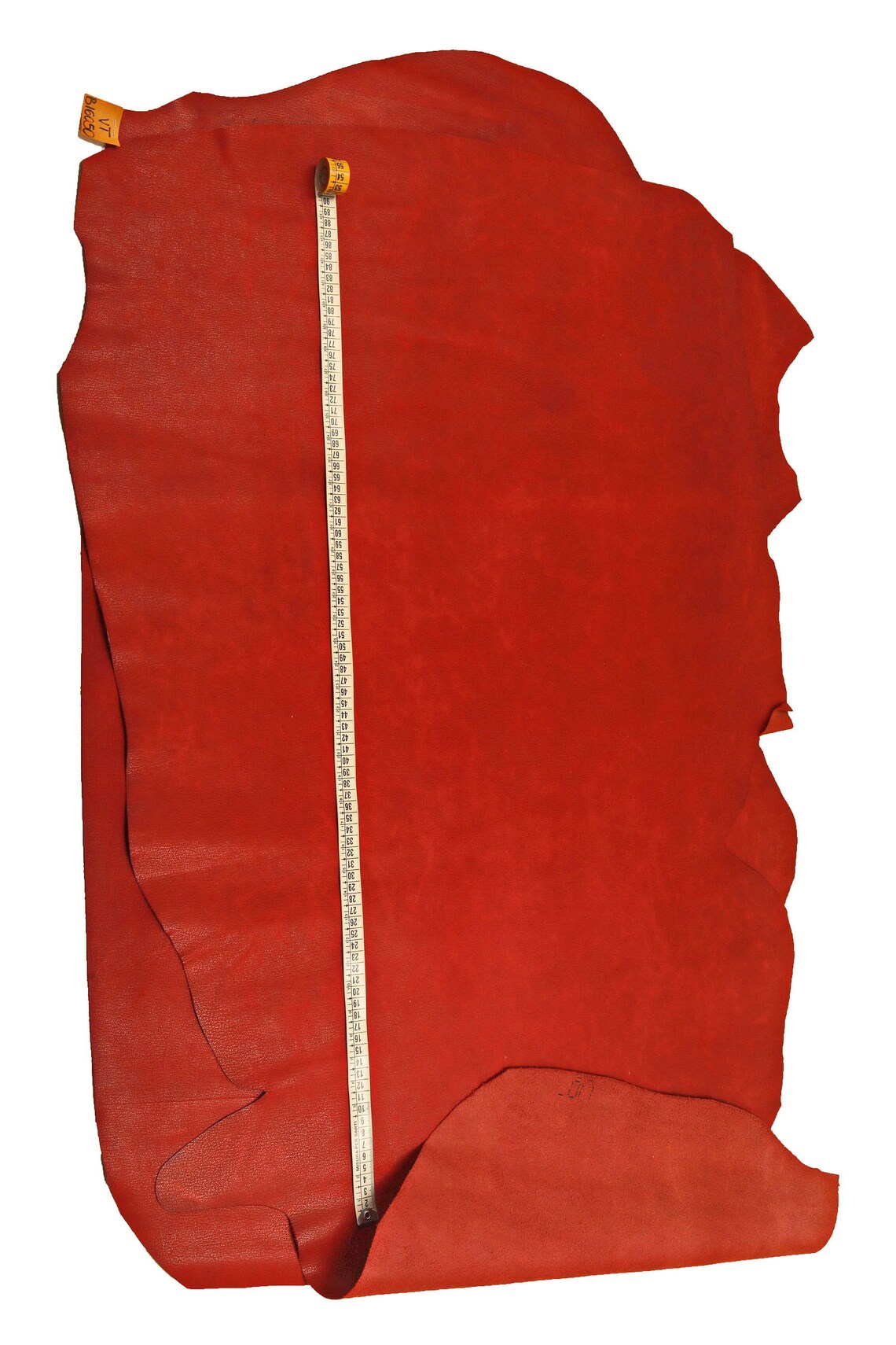 Red SPORTY Leather Hide, Semi Glossy Calfskin With Shades, Vintage ...