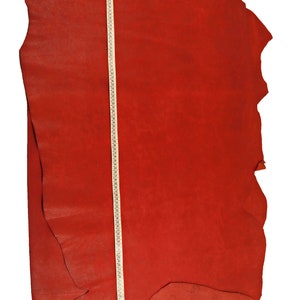 Red SPORTY Leather Hide, Semi Glossy Calfskin With Shades, Vintage ...