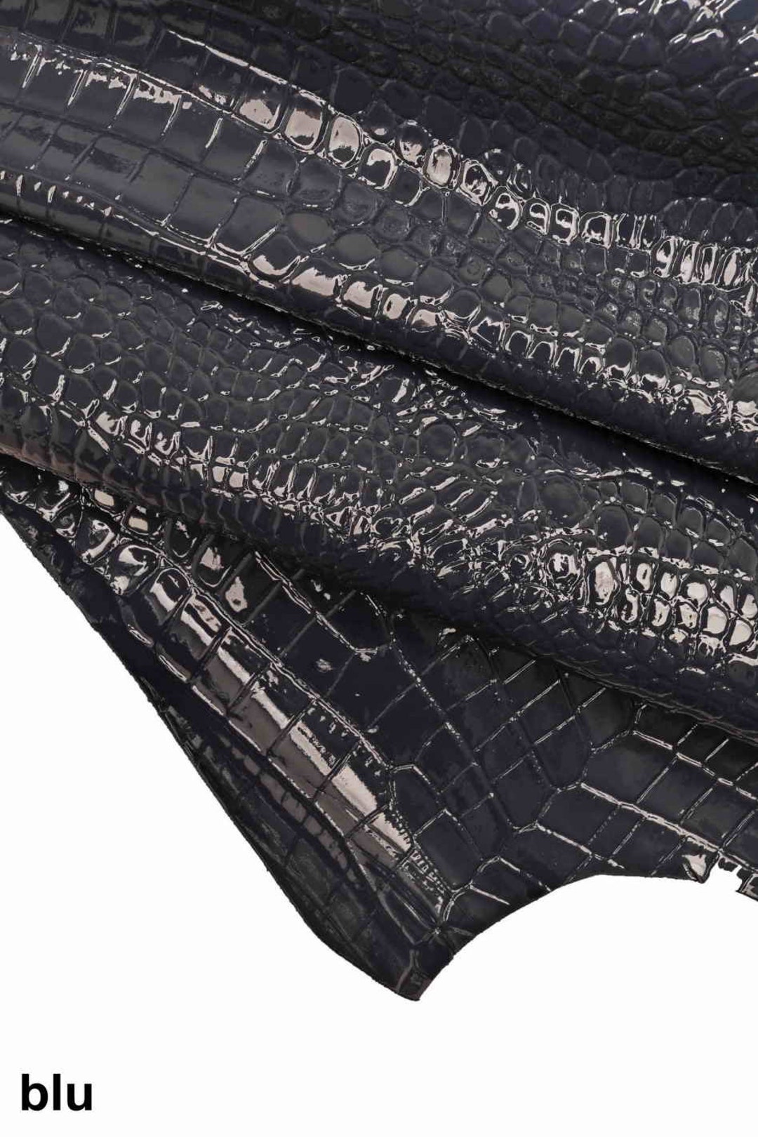 Genuine EMBOSSED Crocodile LEATHER Hides, Patent Croc Cowhide, Glossy ...