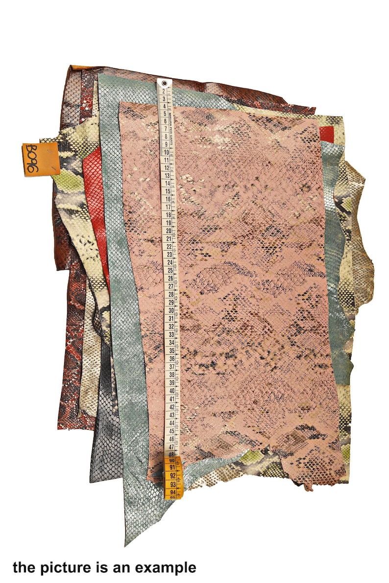 Mix Leather Scraps PYTHON and SNAKE Textured Fancy - Etsy