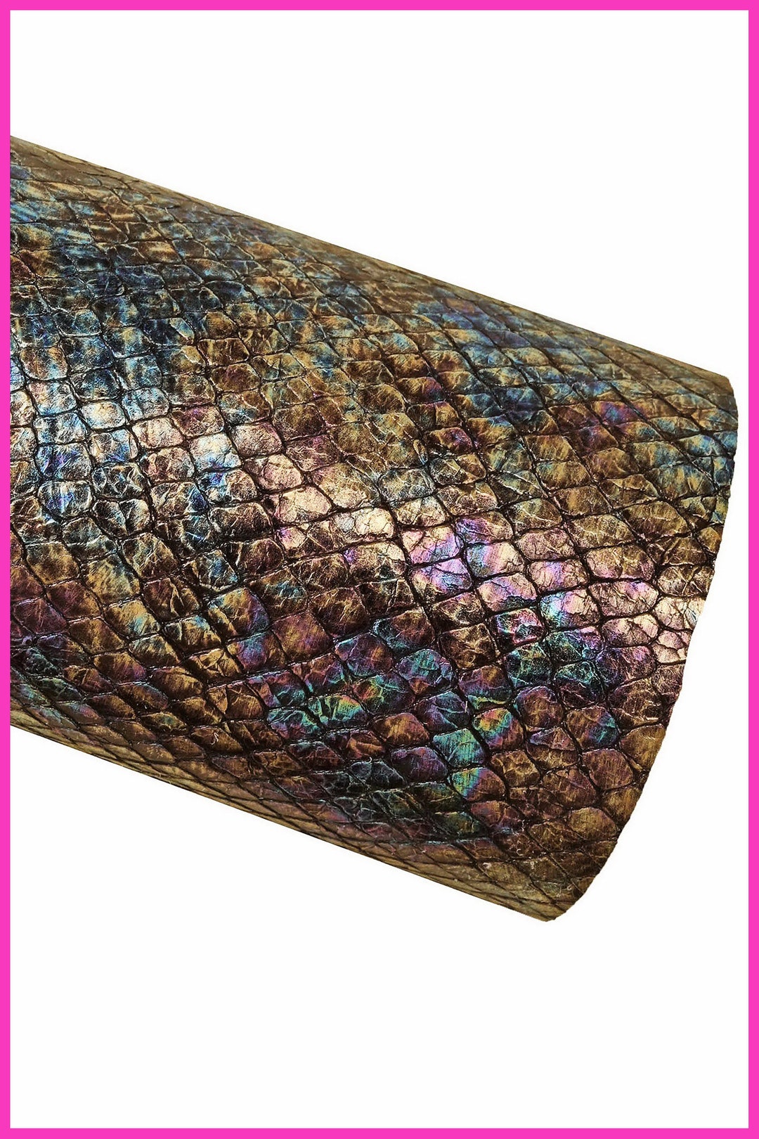 Python Printed HOLOGRAPHIC Leather Skin, Multicolor Metallic Goatskin ...
