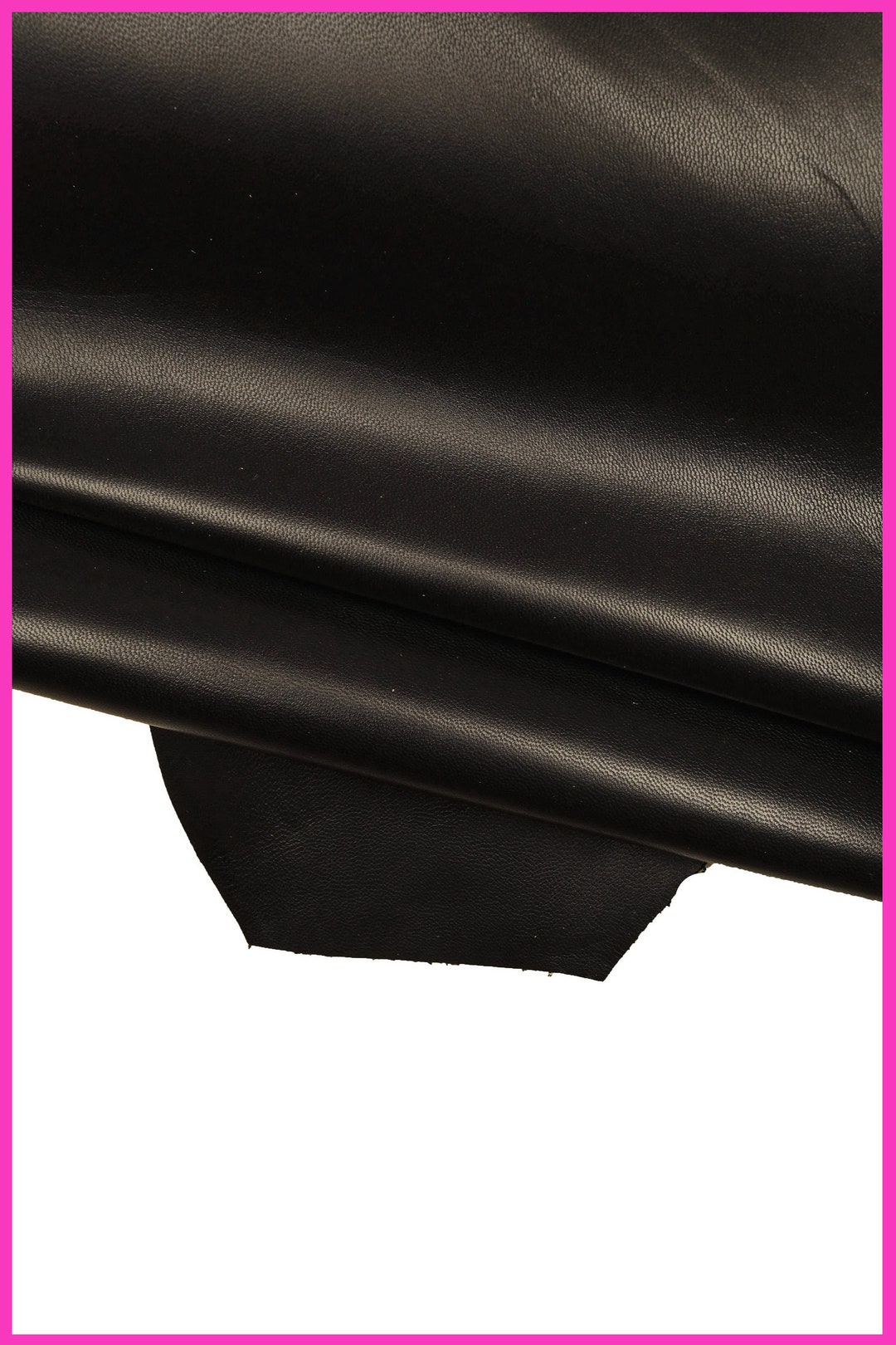 Black SMOOTH Leather Skin, Classic Semi Glossy Goatskin, Medium ...