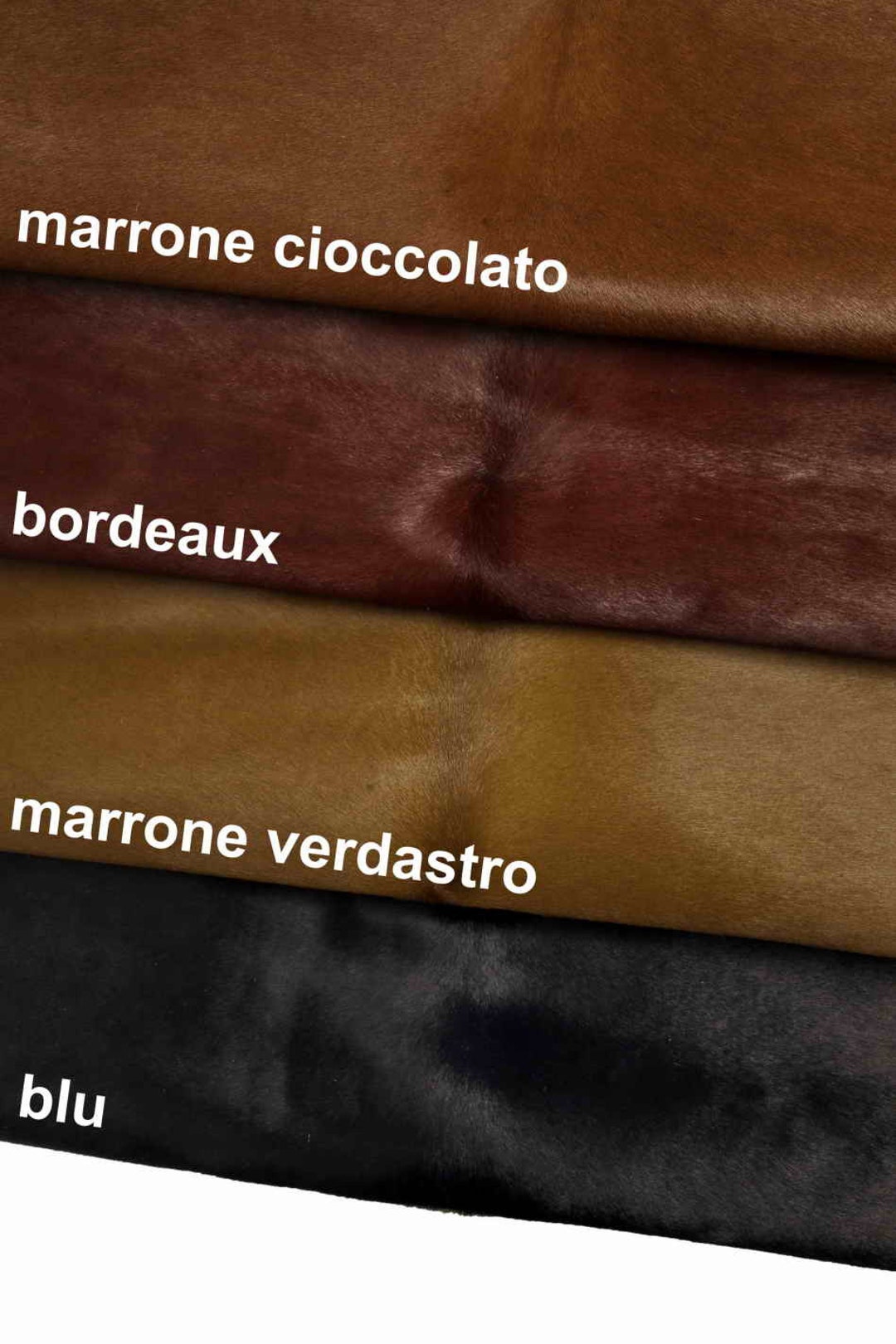 Smooth Hair on Hides, Mustard Chocolate Blue Bordeaux Pony Skins, Solid ...