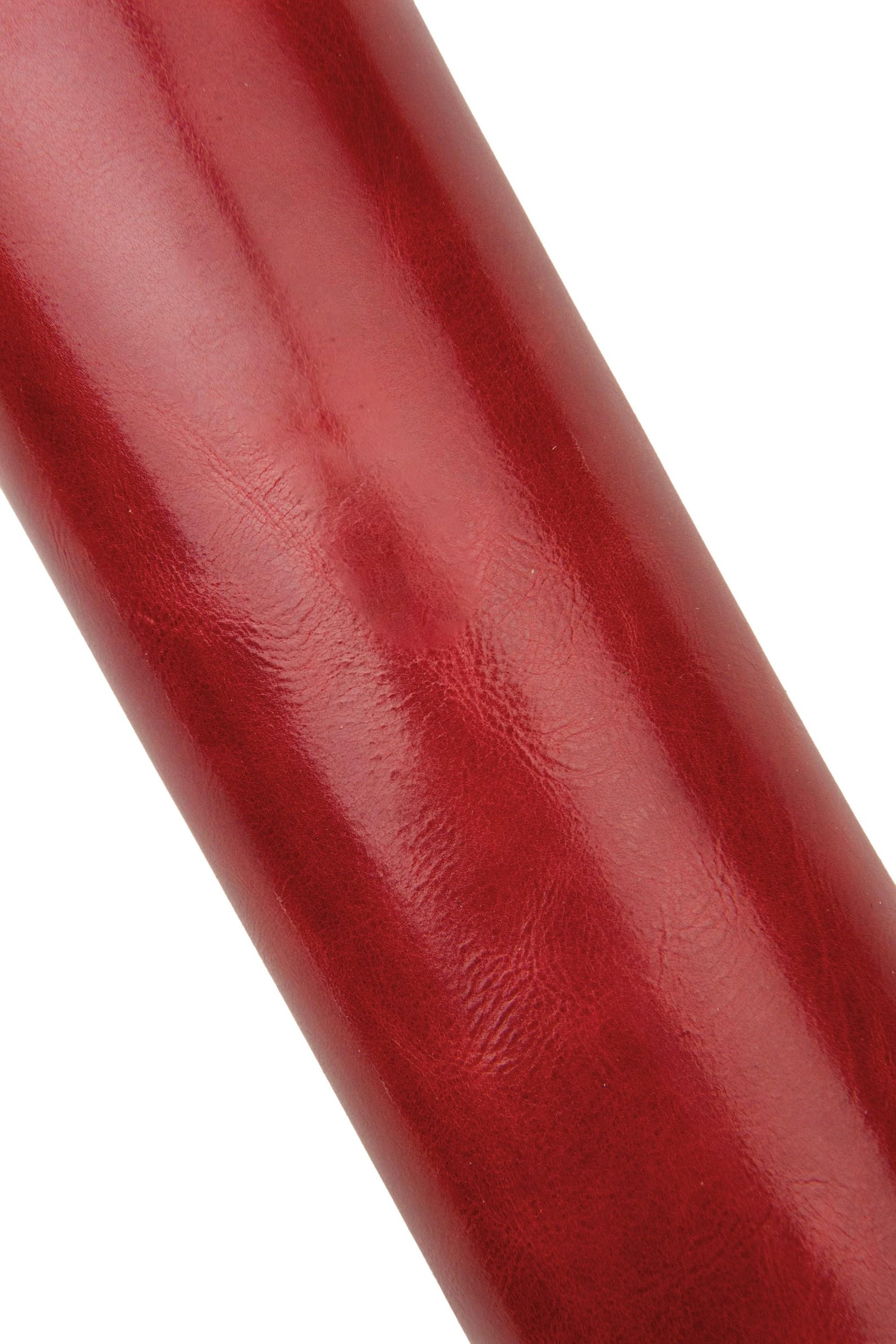 Dark Red Leather Hide, VEGETABLE Tan VINTAGE Cowhide, Pull up Glossy ...