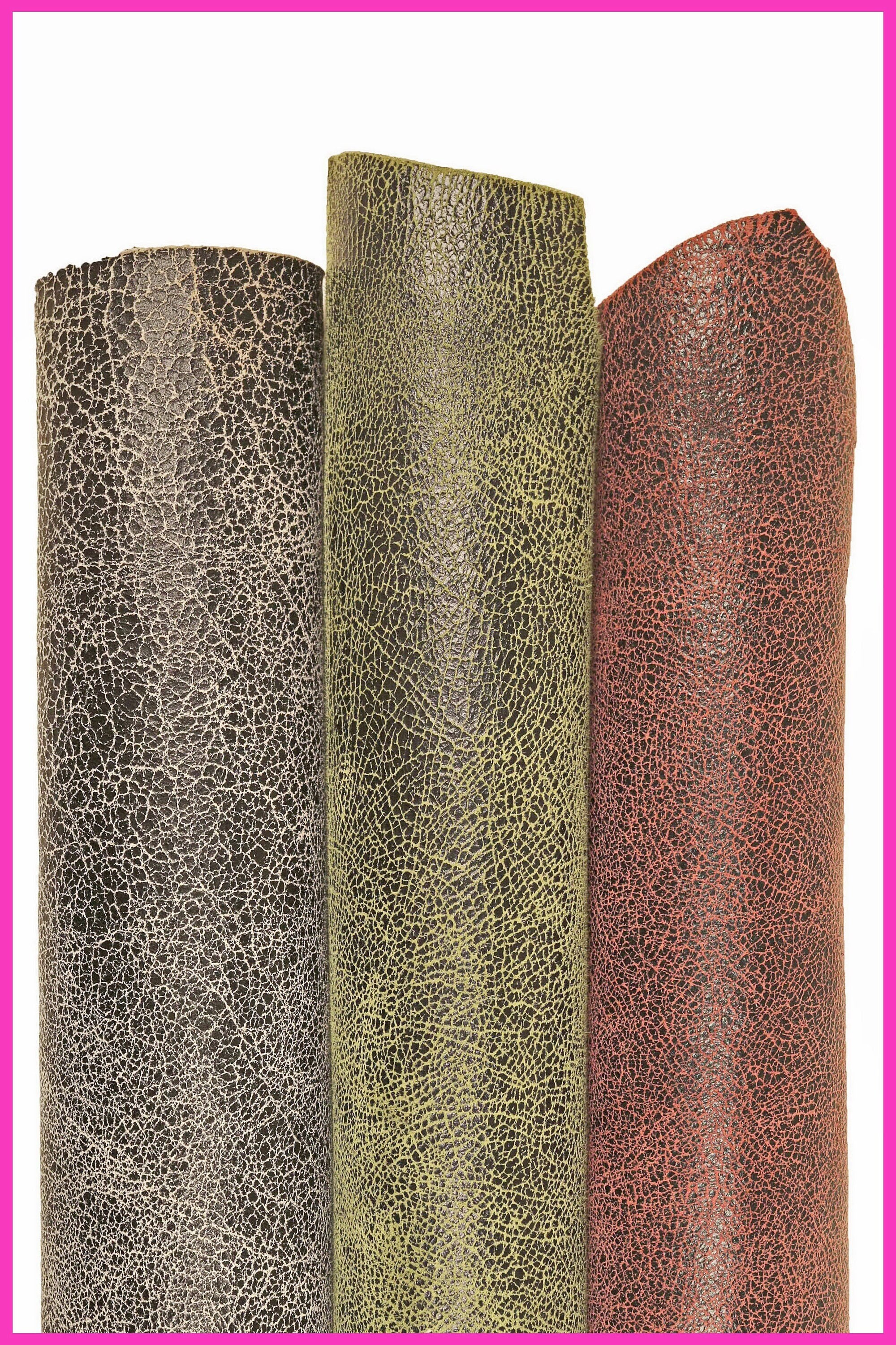 Distressed Suede Leather Skins – Antique Soft Goat in Gray, Green & Red ...